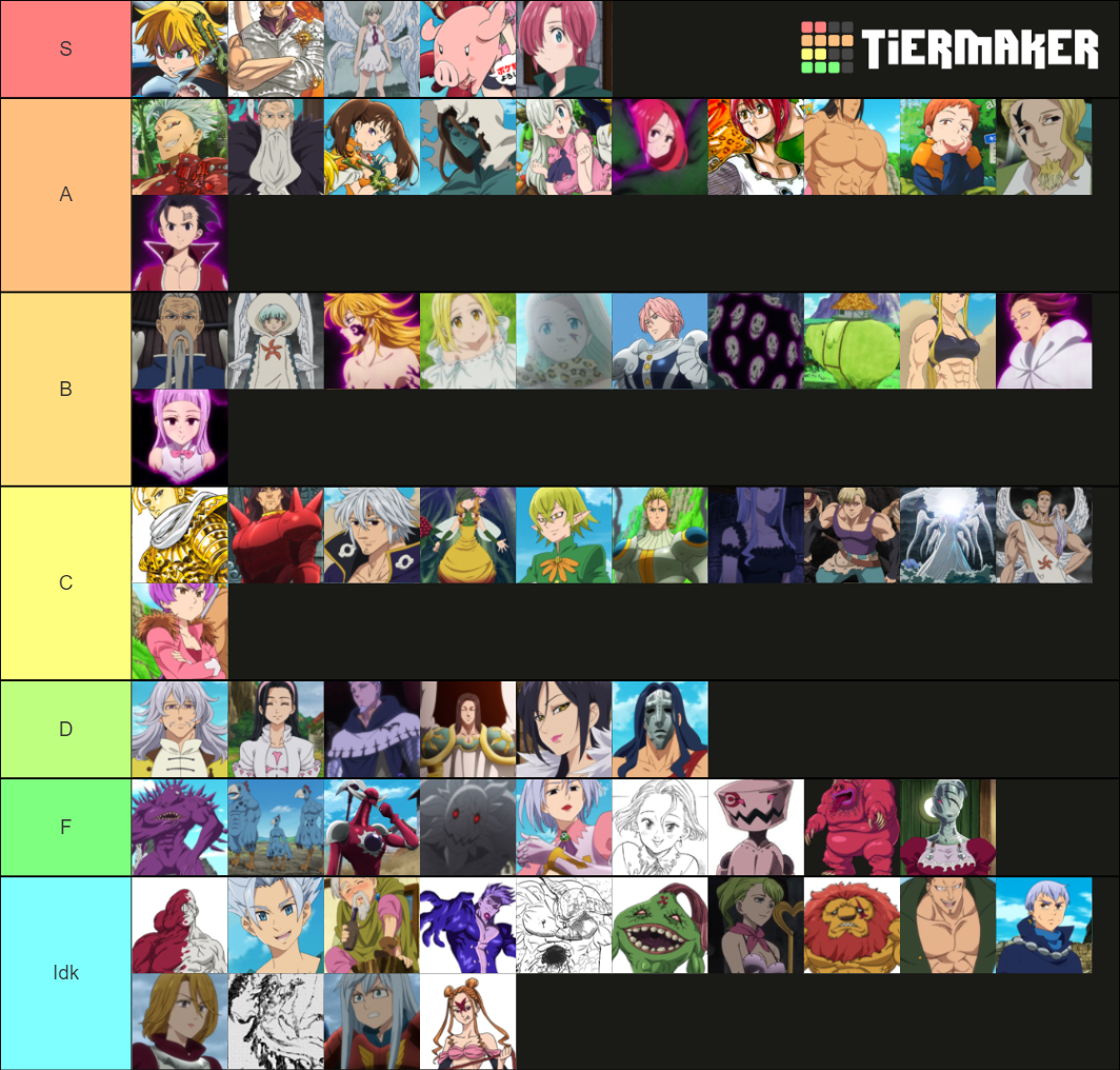 Seven Deadly Sins Characters Tier List (Community Rankings) - TierMaker