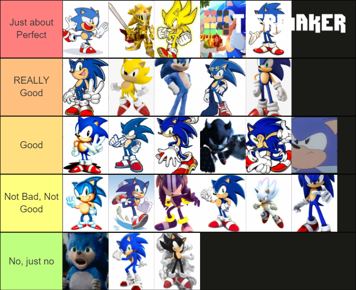 Sonic Designs/Forms 2 Tier List (Community Rankings) - TierMaker