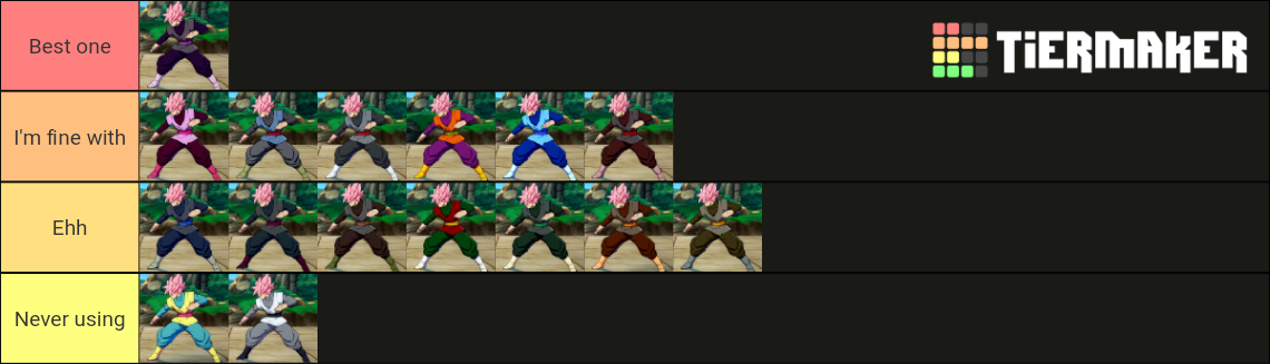Dbfz Goku black colors Tier List (Community Rankings) - TierMaker