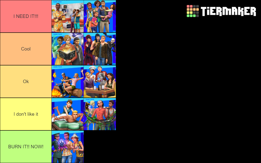 Sims 4 Game Packs Tier List (Community Rankings) - TierMaker