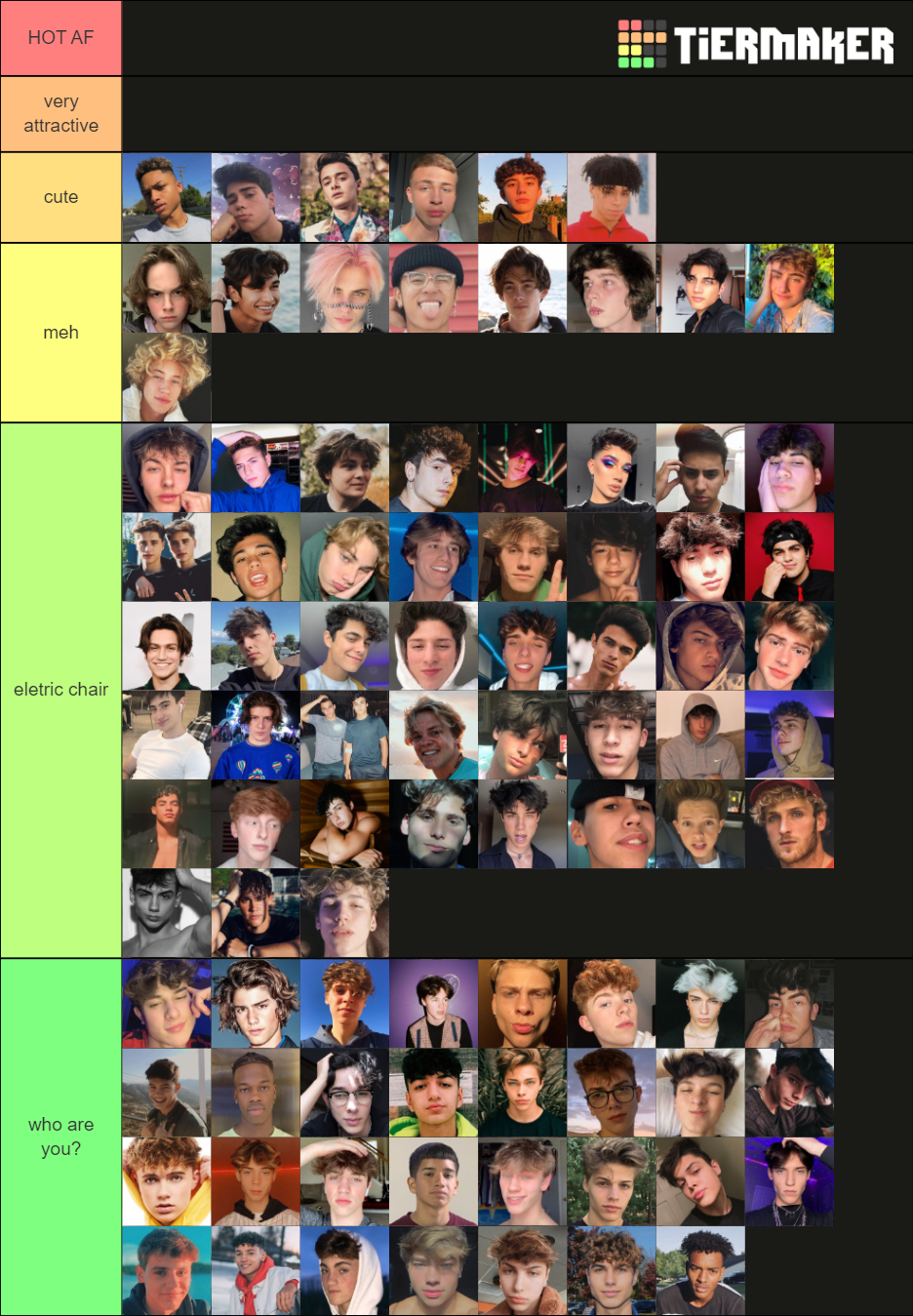 Tik Tok boys (full list) Tier List (Community Rankings) - TierMaker