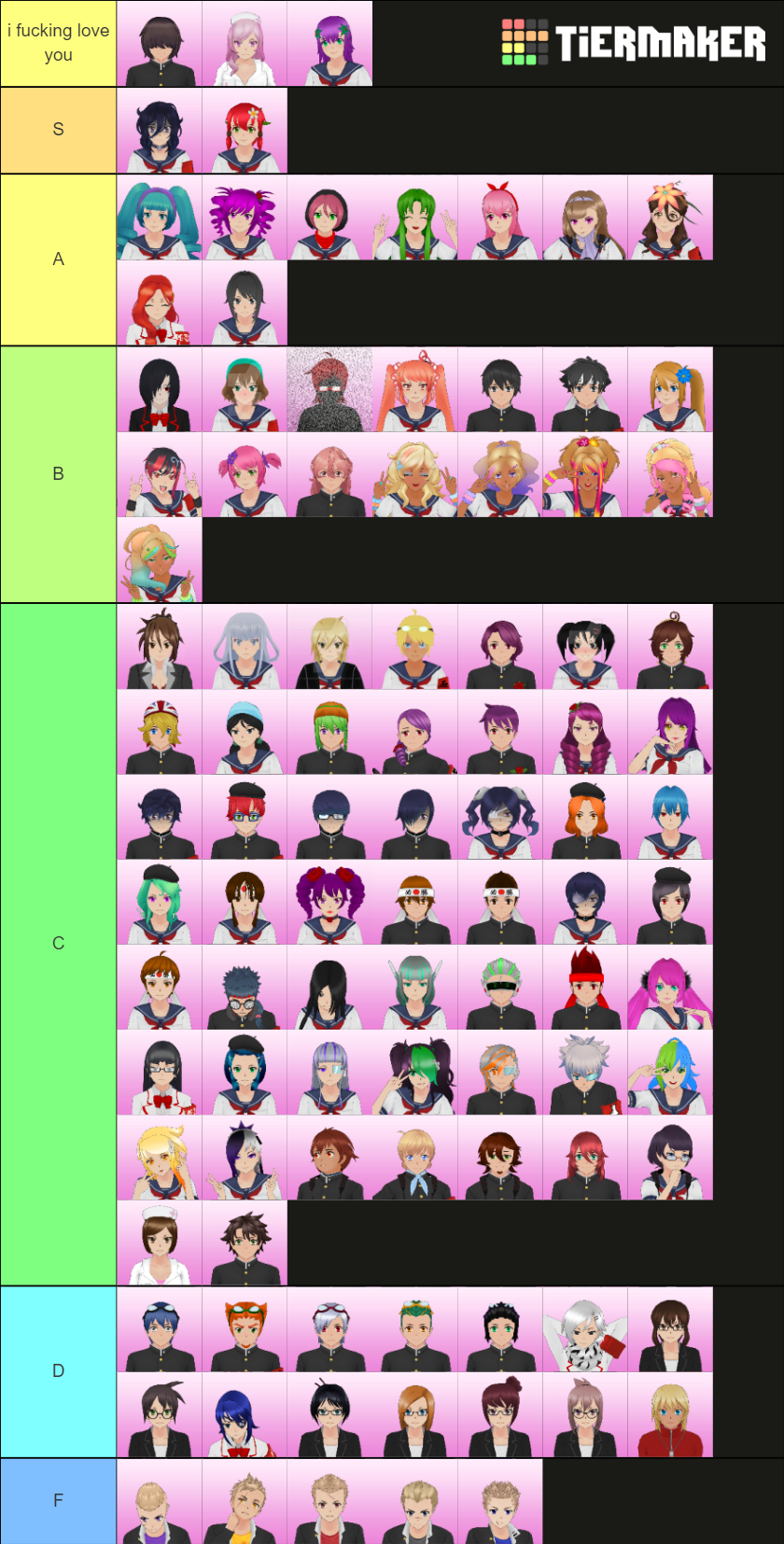 All Yandere Simulator Characters Tier List (Community Rankings) - TierMaker
