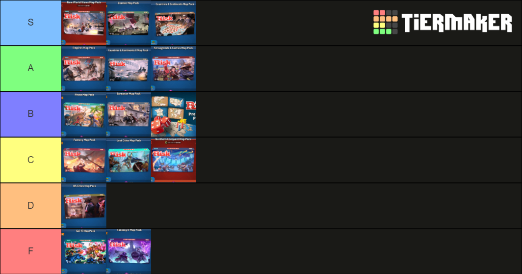 Risk Map Packs Tier List (Community Rankings) - TierMaker