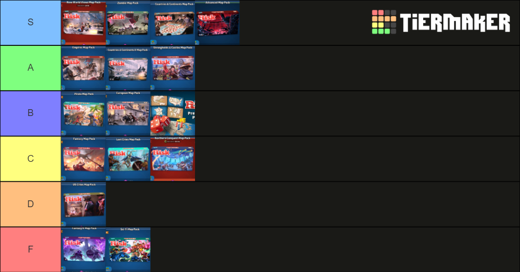 Risk Map Packs Tier List (Community Rankings) - TierMaker
