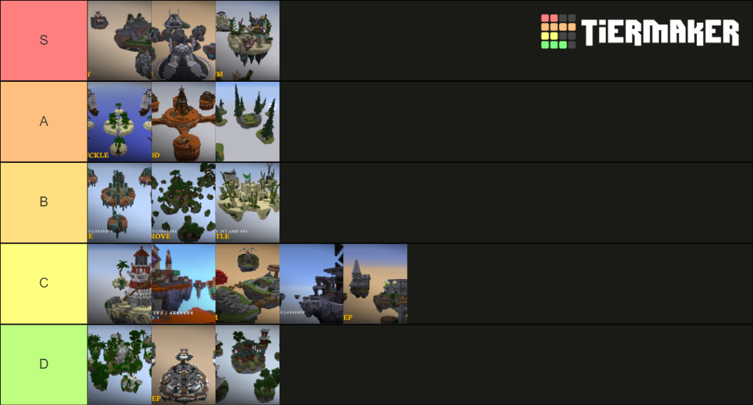 BEDWARS 4V4 MAPS Tier List (Community Rankings) - TierMaker