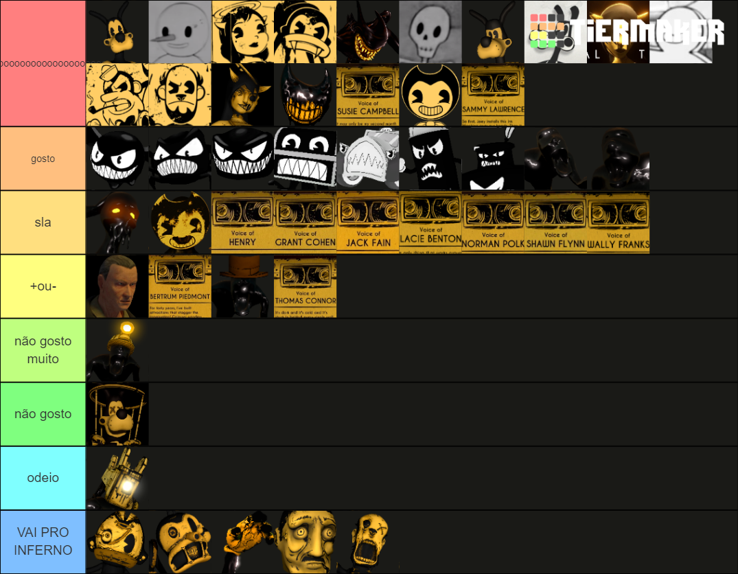 Bendy and the Ink Machine characters Tier List (Community Rankings ...