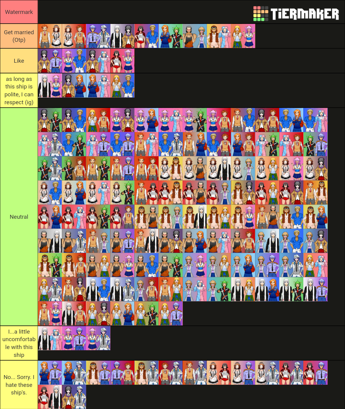 Danganronpa Another Despair Academy Shipping Tier List (Community ...