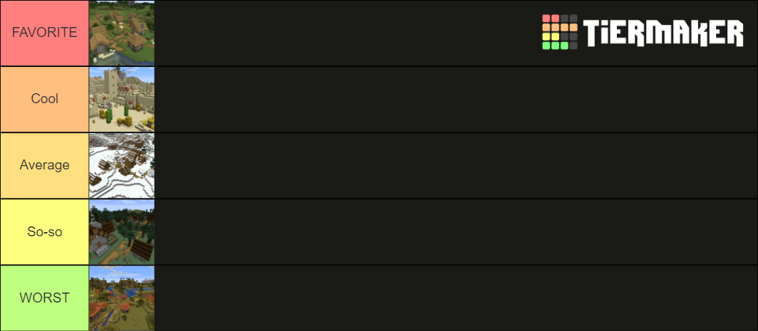 Minecraft Village rank Tier List (Community Rankings) - TierMaker