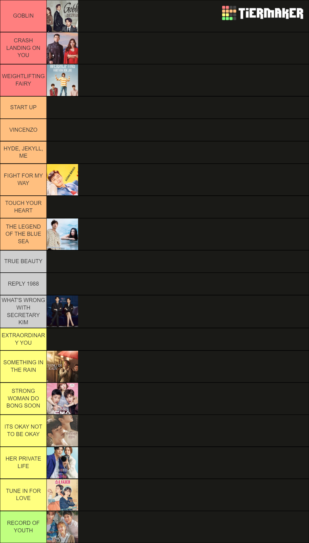 Korean Dramas Tier List (Community Rankings) - TierMaker