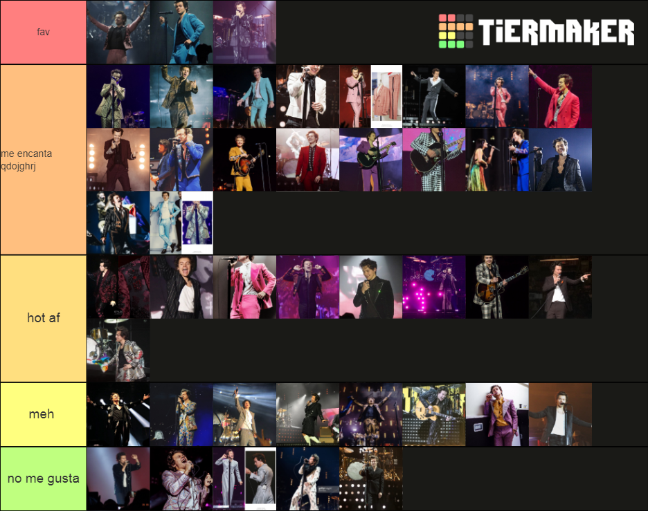 Harry Styles' Tour Suits Tier List (Community Rankings) - TierMaker