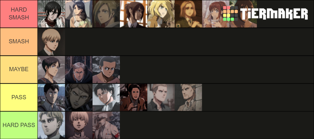 attack on titan smash or pass Tier List (Community Rankings) - TierMaker