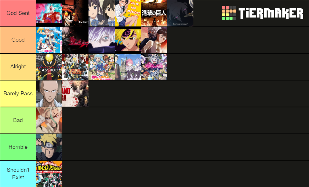 Anime tiers.2 Tier List (Community Rankings) - TierMaker