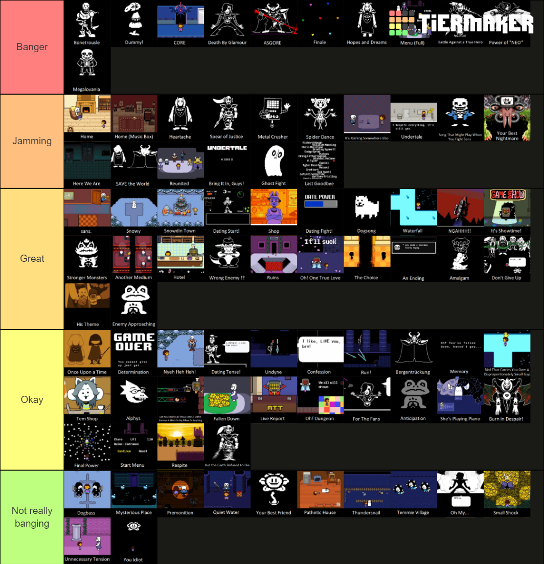 Undertale OST/Songs Tier List (Community Rankings) - TierMaker