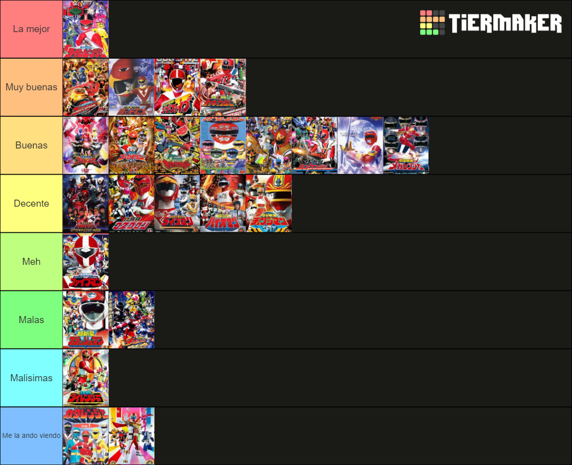 All Super Sentai Series (Goranger-Don Brothers) Tier List (Community Rankings) - TierMaker