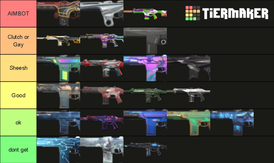 Valorant Phantom Skins Tier List (Community Rankings) - TierMaker