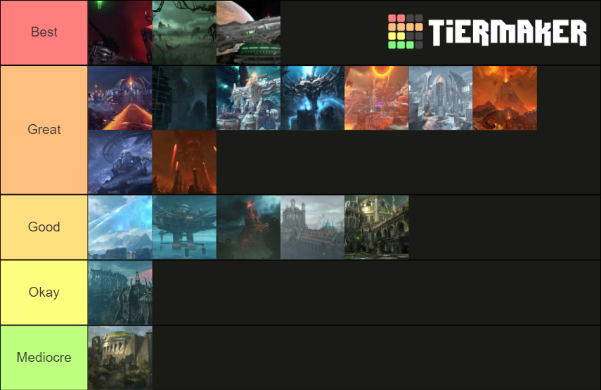DOOM Eternal maps ranked Tier List (Community Rankings) - TierMaker
