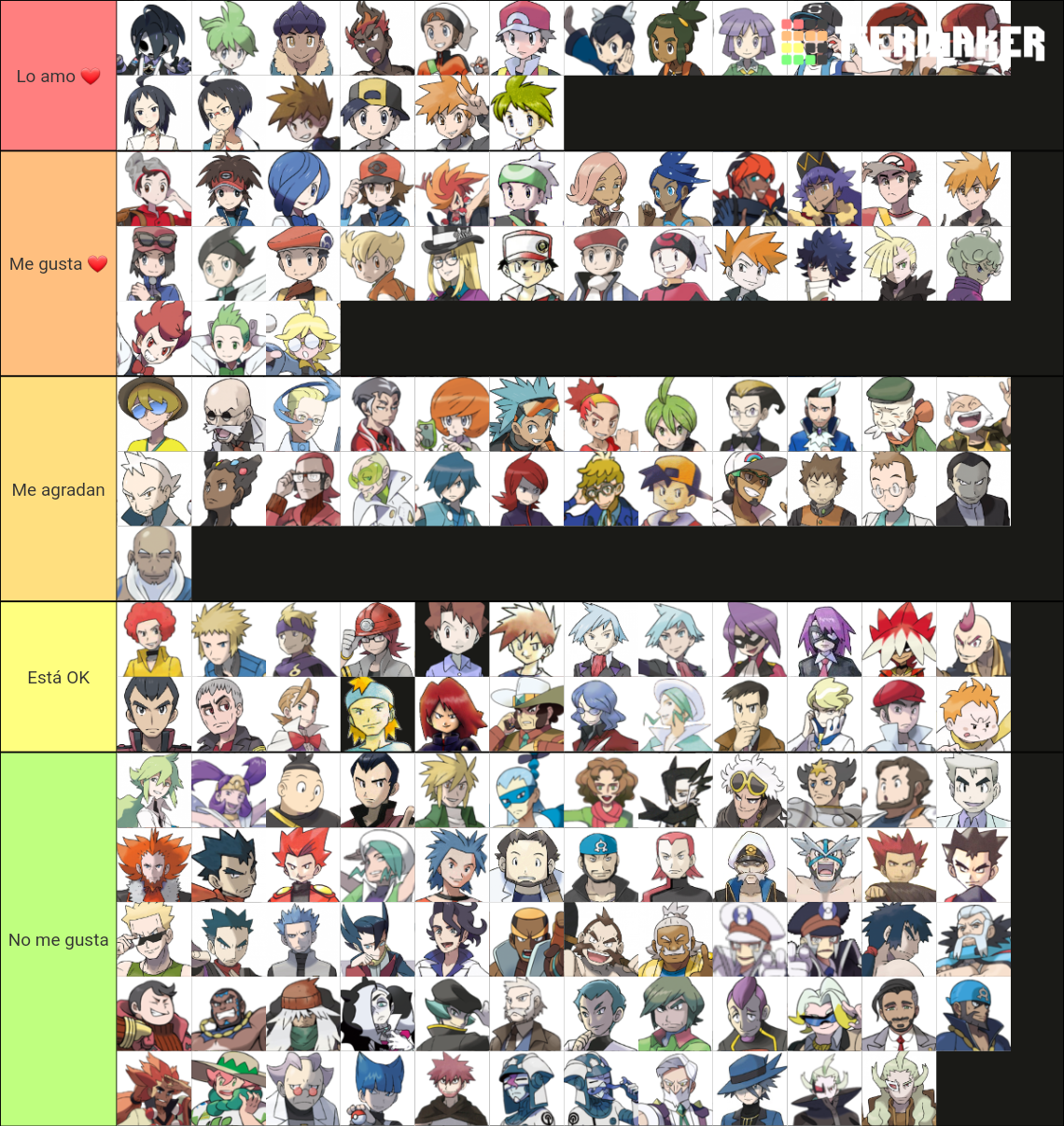 Pokemon Male Characters Tier List (Community Rankings) - TierMaker