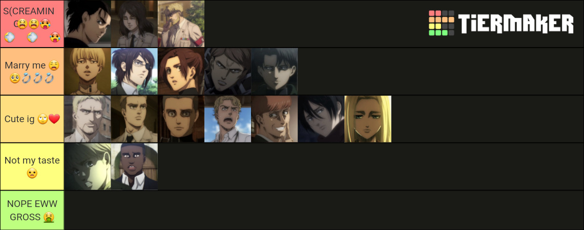 AOT HOT-NESS Tier List (Community Rankings) - TierMaker