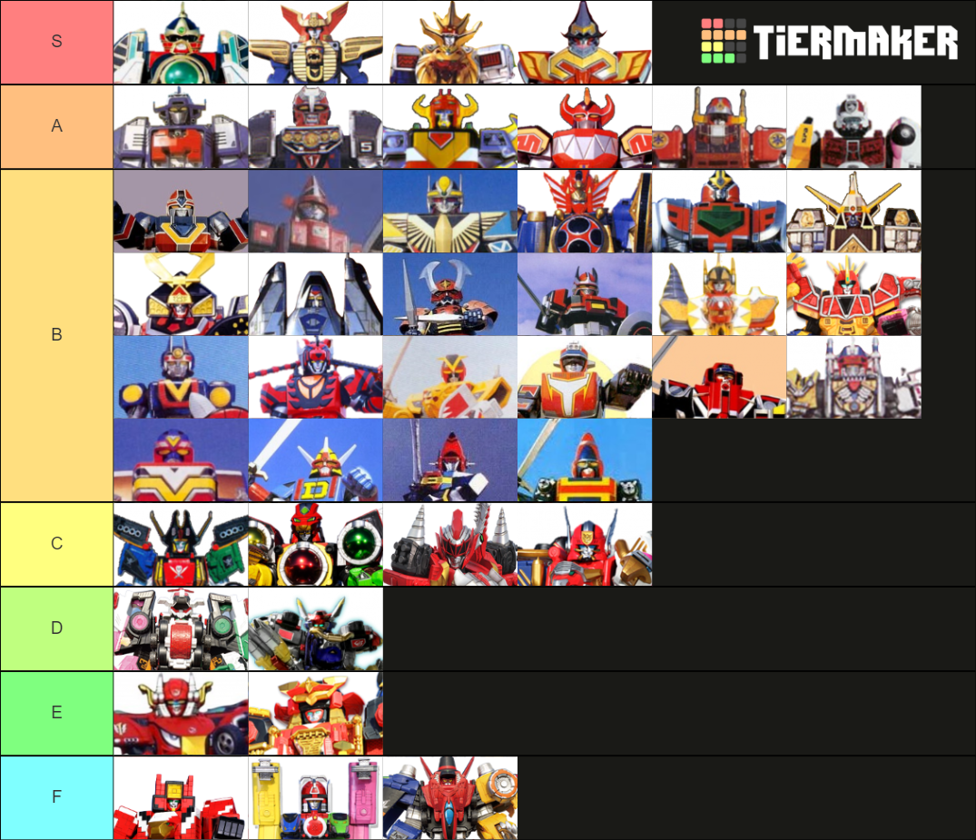 Primary Super Sentai Robot Designs Tiers Tier List (Community Rankings ...