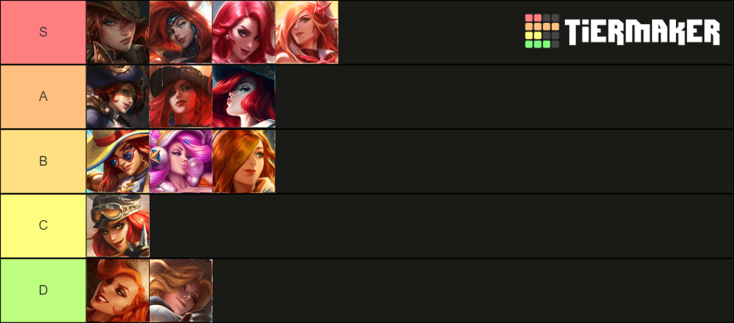 Miss Fortune Skins Tier List (Community Rankings) - TierMaker
