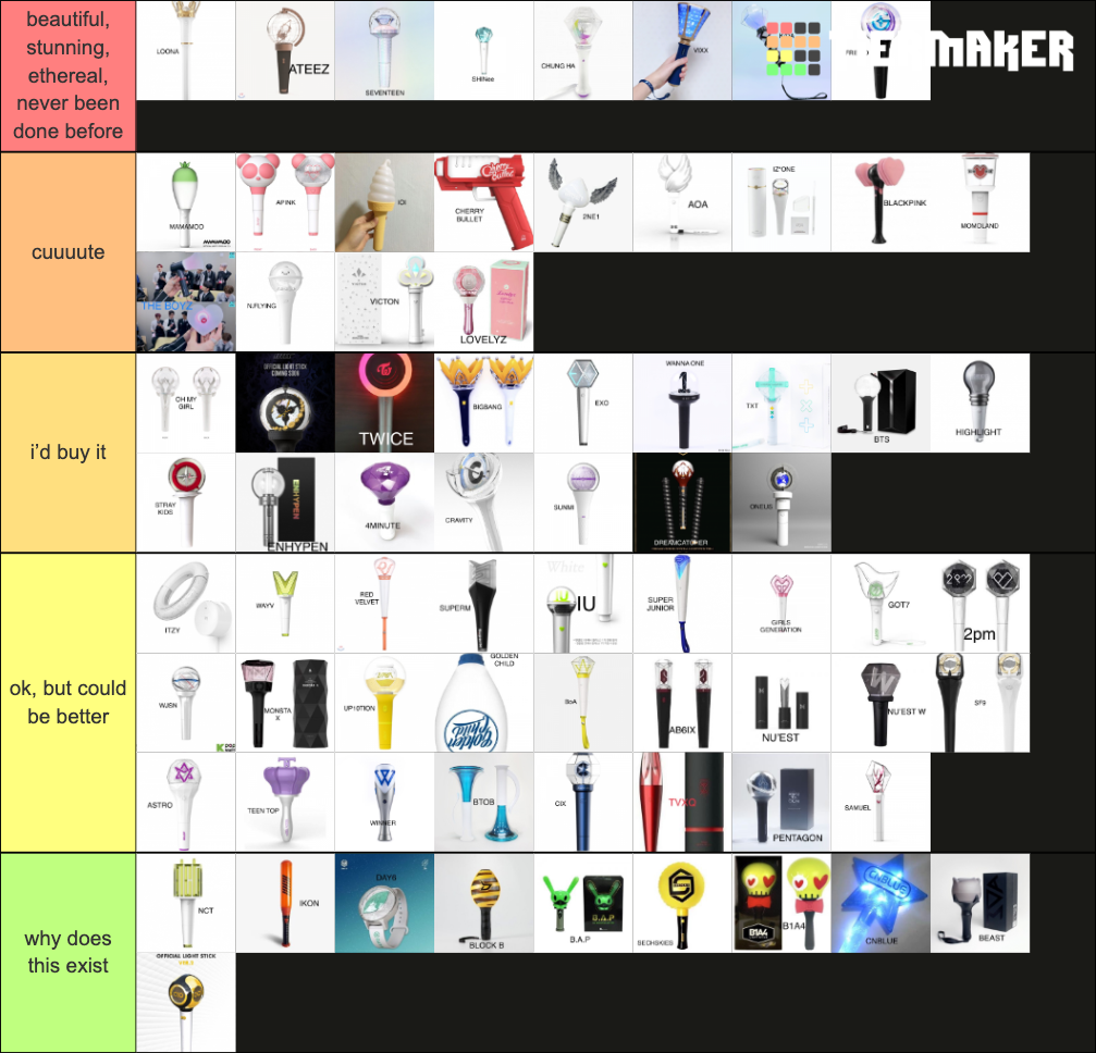 kpop lightsticks 2021 Tier List (Community Rankings) - TierMaker