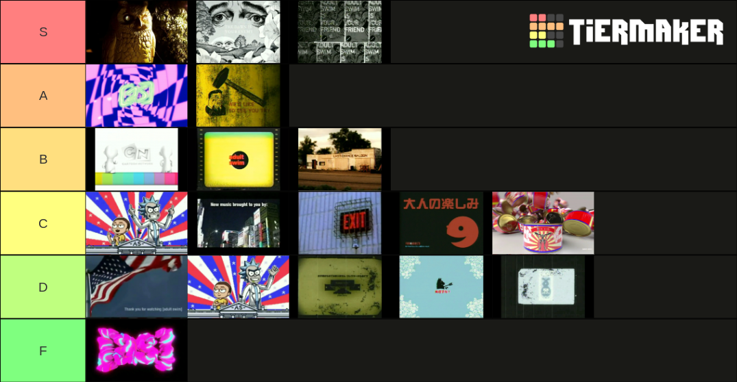 [adult swim] Sign Off Tier List (Community Rankings) - TierMaker