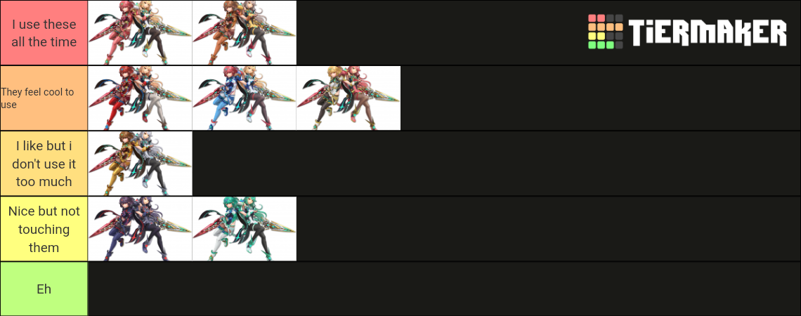 Pyra Mythra Costume Alt Tierlist Tier List Community Rankings Tiermaker