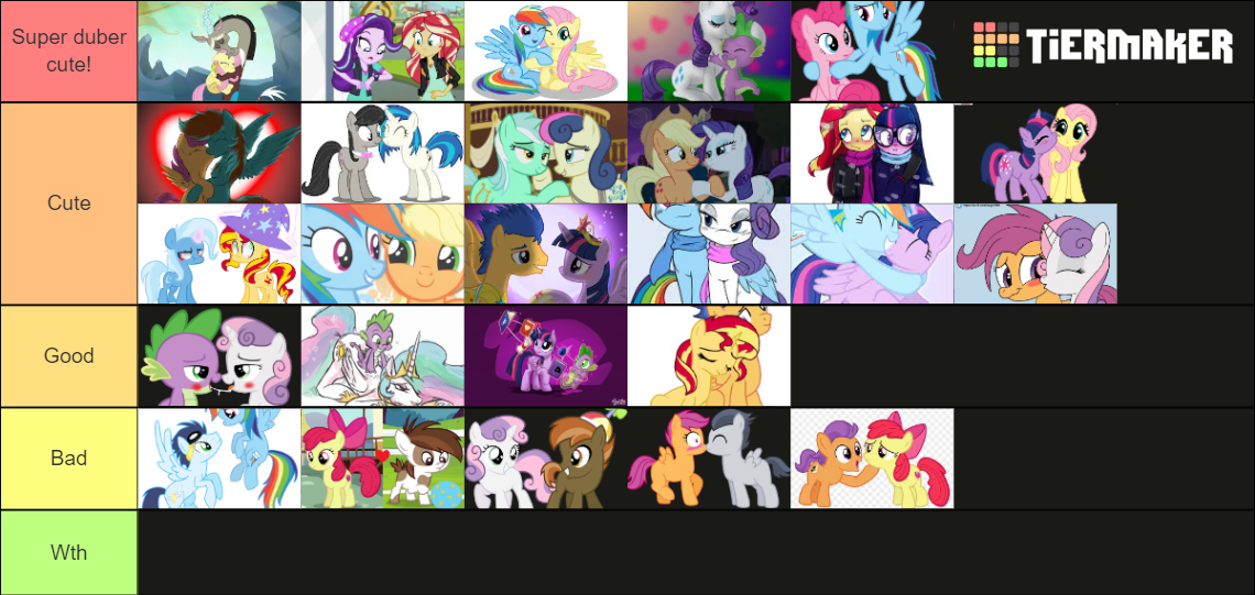 my little pony ships Tier List (Community Rankings) - TierMaker