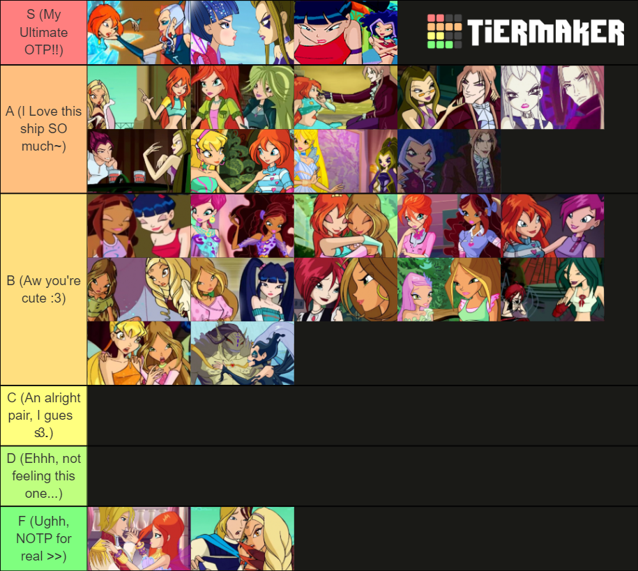 Winx Club Ship Rankings Tier List (Community Rankings) - TierMaker