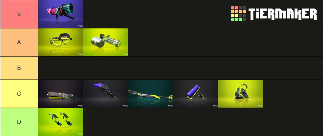 Splatoon 2 Hero Weapon Tier List (Community Rankings) - TierMaker