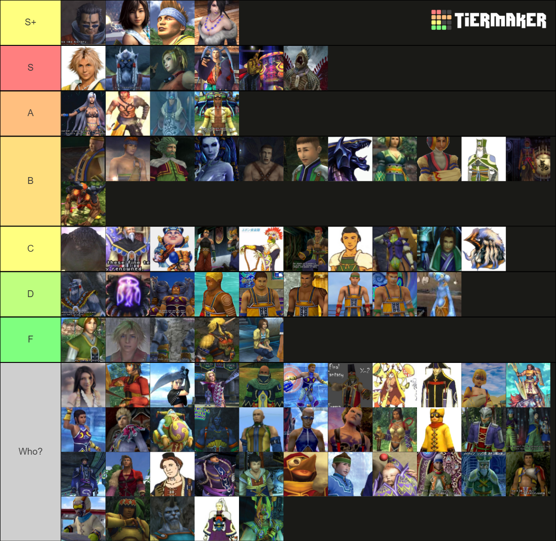 Recent Final Fantasy Tier Lists - TierMaker