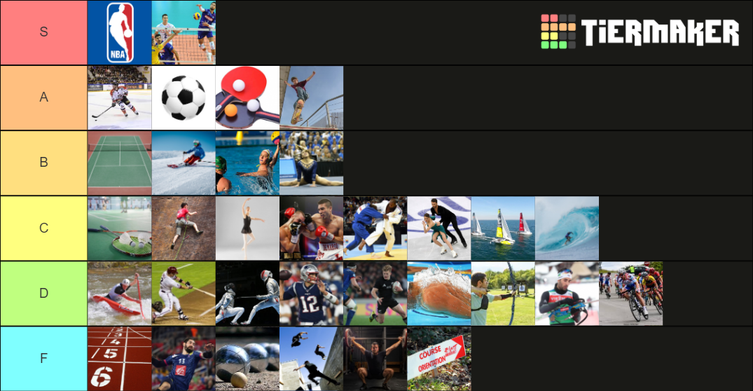 All Sports Tier List (Community Rankings) - TierMaker
