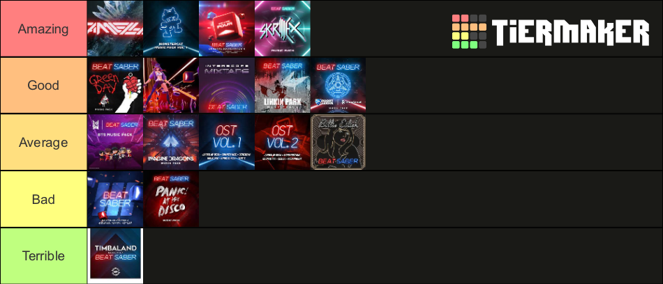 Beat Saber Music Packs Tier List (Community Rankings) - TierMaker