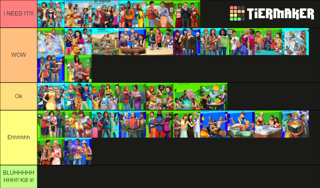 Sims 4 All Packs Tier List (Community Rankings) - TierMaker