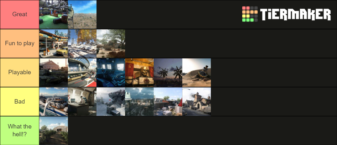 COD Multiplayer Maps BOCW Tier List (Community Rankings) - TierMaker