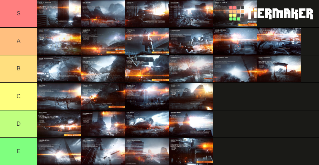 Battlefield 4 Maps Tier List (Community Rankings) - TierMaker