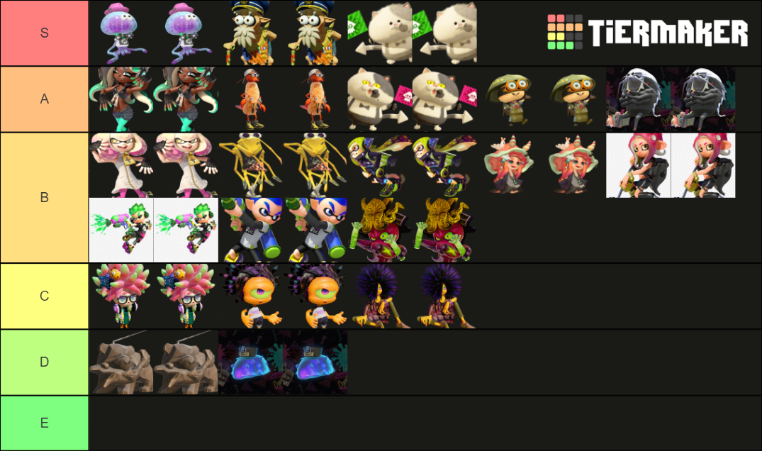 Ranking the splatoon characters Tier List (Community Rankings) - TierMaker