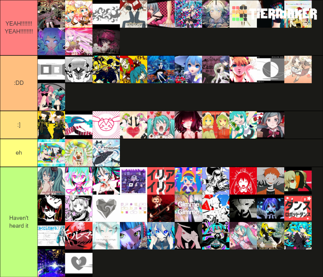 Vocaloid Songs Tier List (Community Rankings) - TierMaker