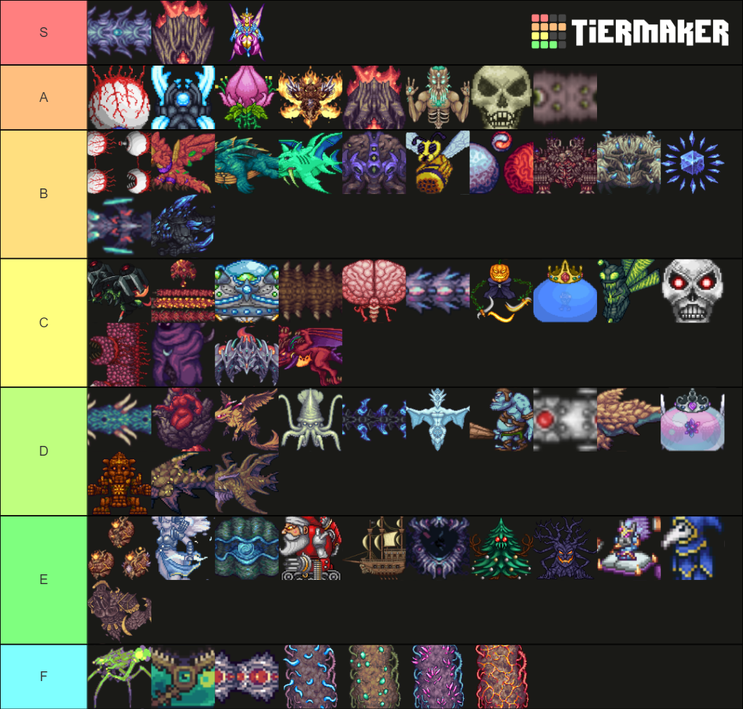 Terraria Bosses/mini bosses Tier List (Community Rankings) - TierMaker