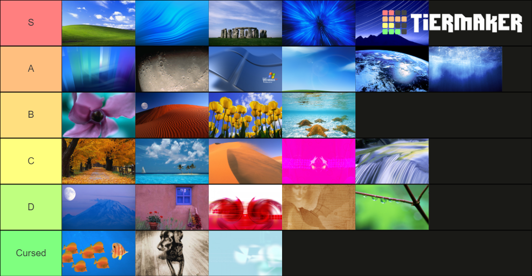 Windows XP Wallpapers Tier List (Community Rankings) - TierMaker