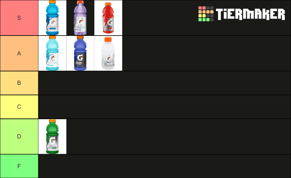 Gatorade Colors Tier List (Community Rankings) - TierMaker