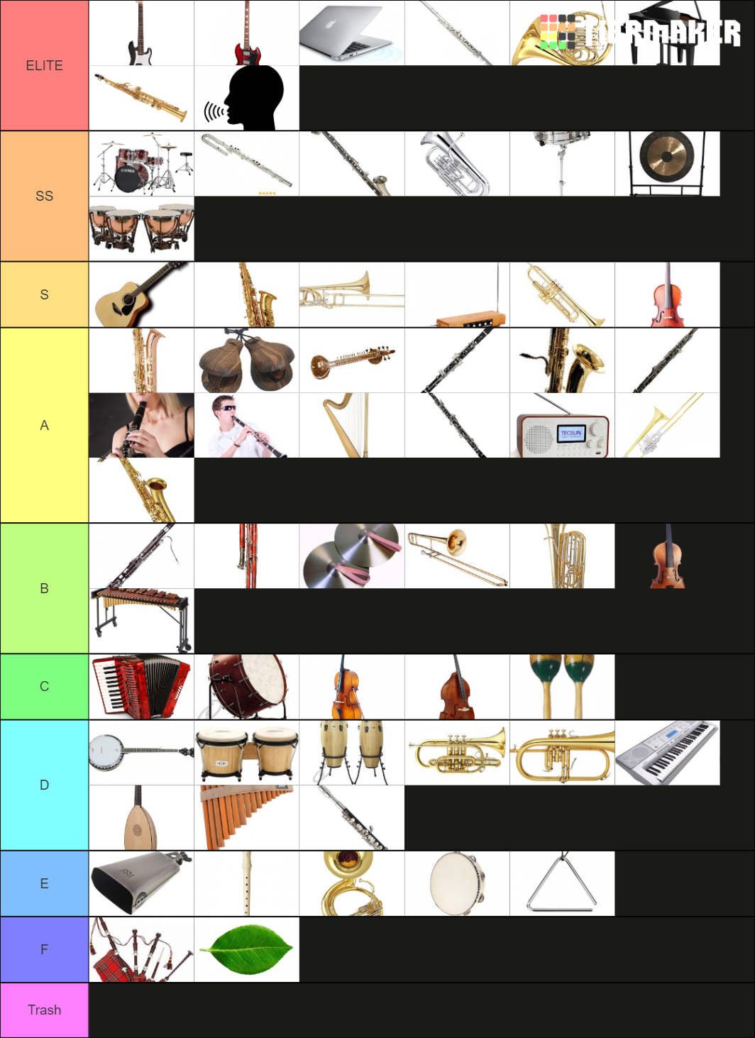 INSTRUMENT TIER LIST Tier List (Community Rankings) - TierMaker