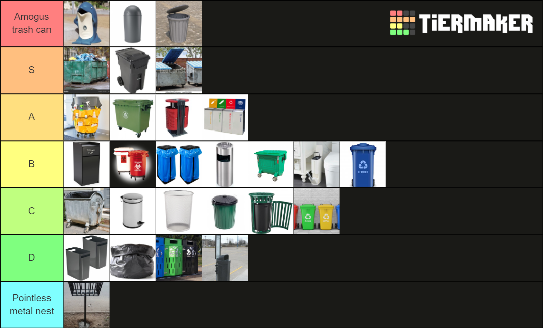 Trash/garbage/misc bin/cans Tier List (Community Rankings) - TierMaker