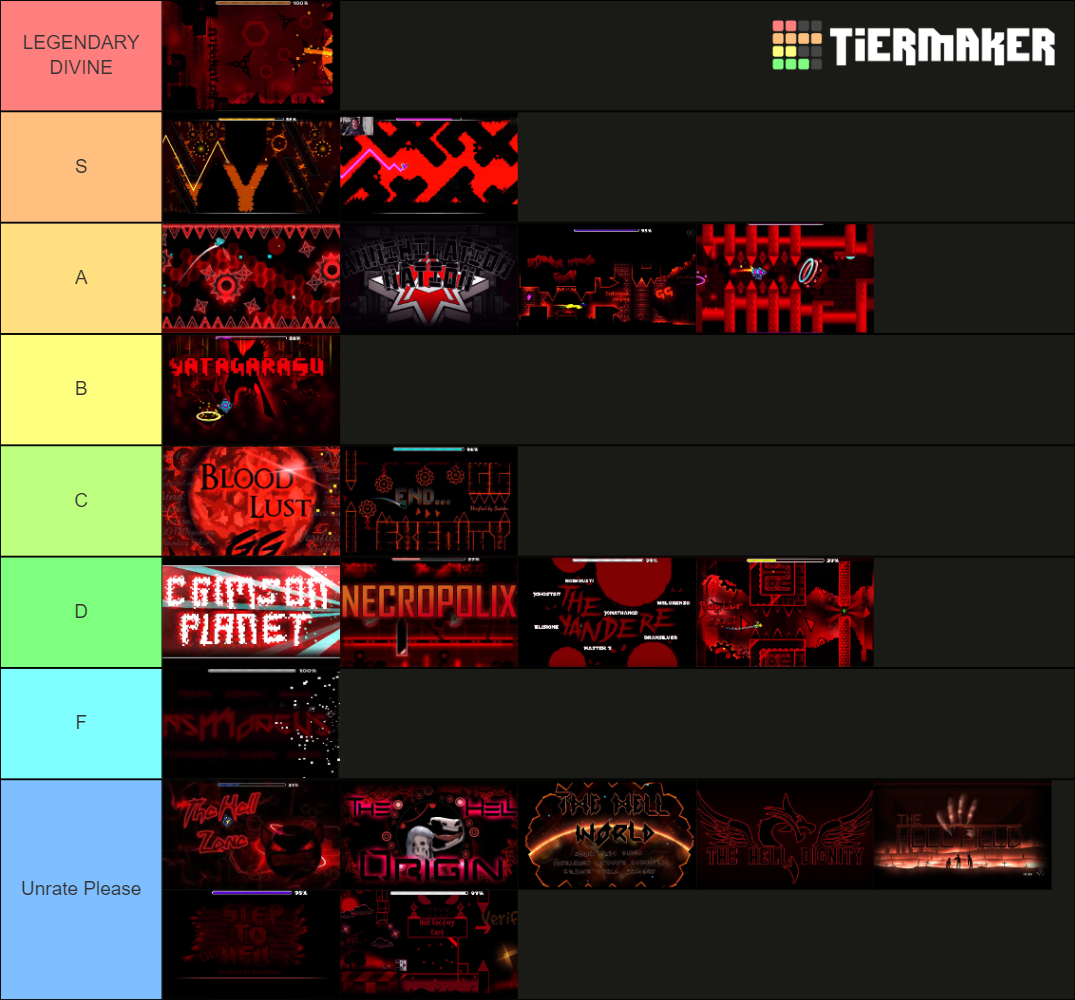 Geometry Dash Red Extreme Demons Tier List (Community Rankings) - TierMaker