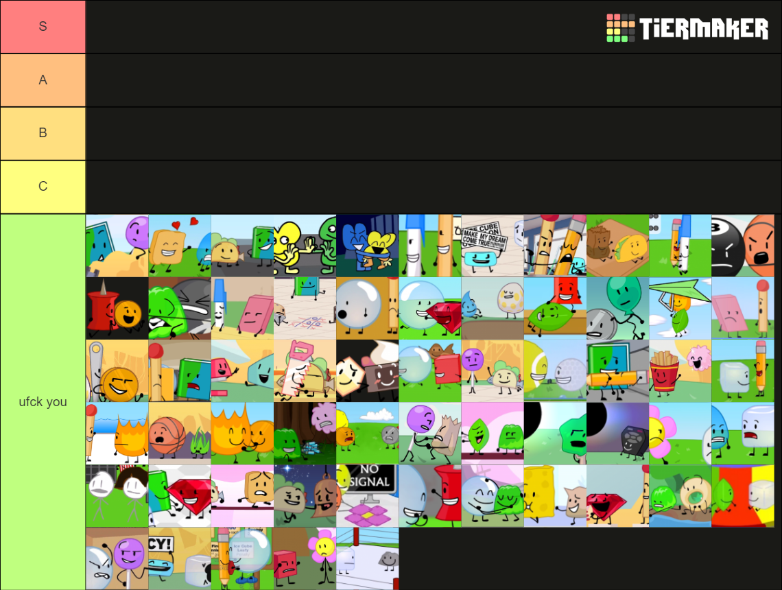 BFDI Shipping Tier List (Community Rankings) - TierMaker