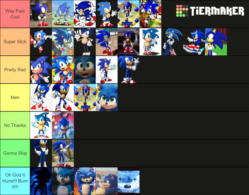 Sonic Designs Tier List (Community Rankings) - TierMaker