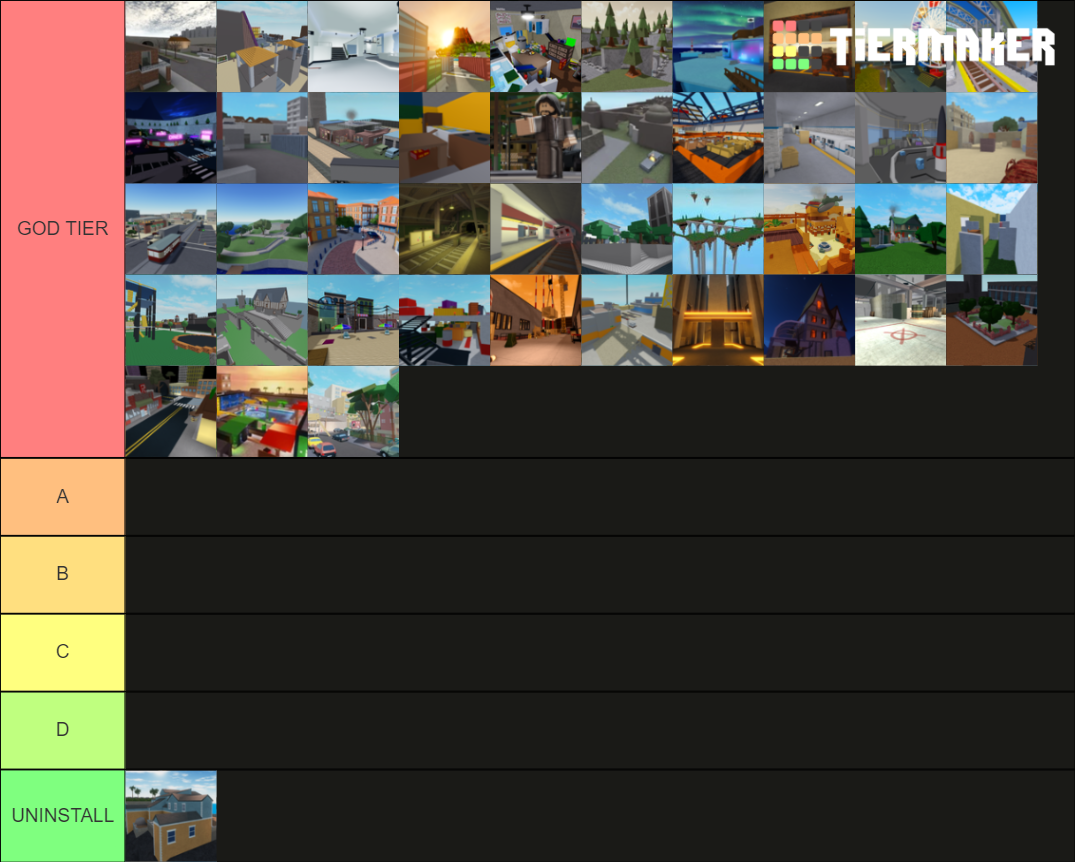 Arsenal ROBLOX maps Tier List (Community Rankings) - TierMaker