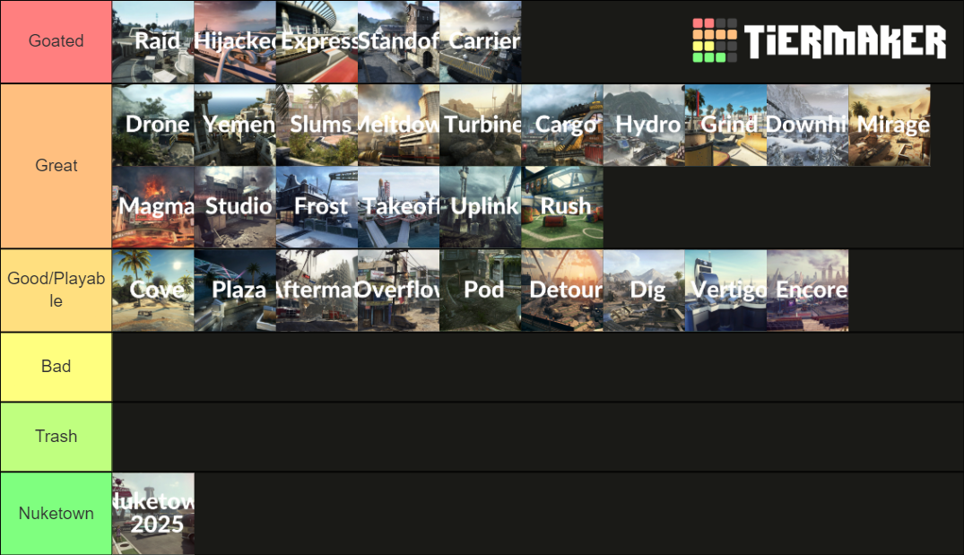 Call of Duty Black Ops II Multiplayer Maps (with DLC) Tier List ...