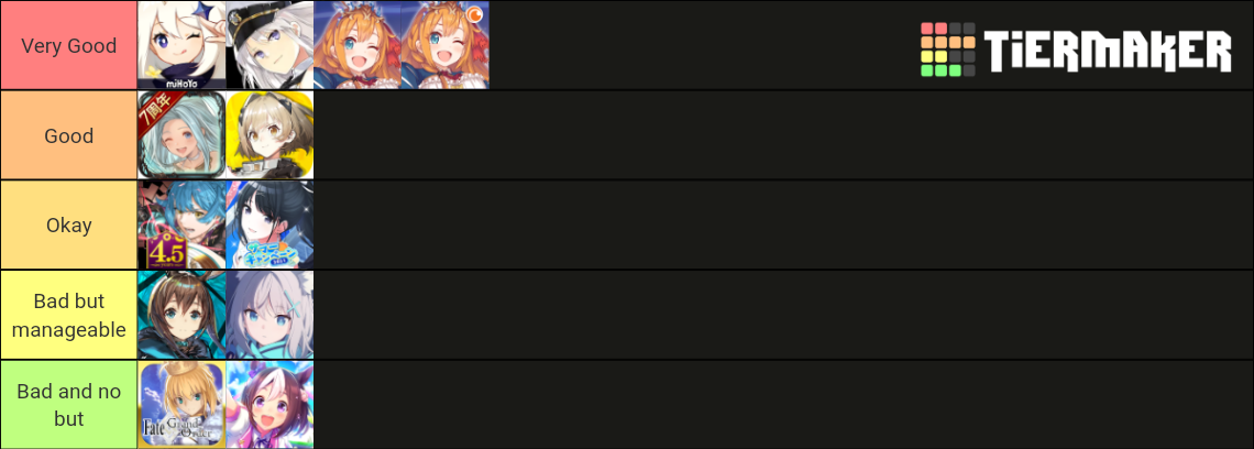 Gacha Games Tier List (Community Rankings) - TierMaker