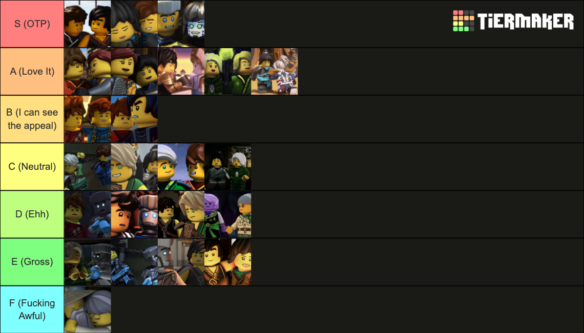 lego ninjago pairings (ships) Tier List (Community Rankings) - TierMaker